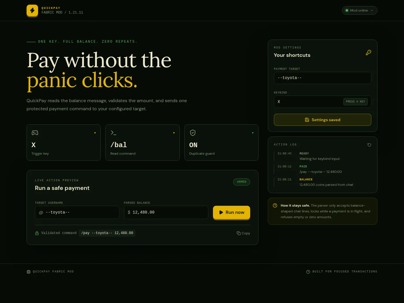 AutoPay Fabric Mod