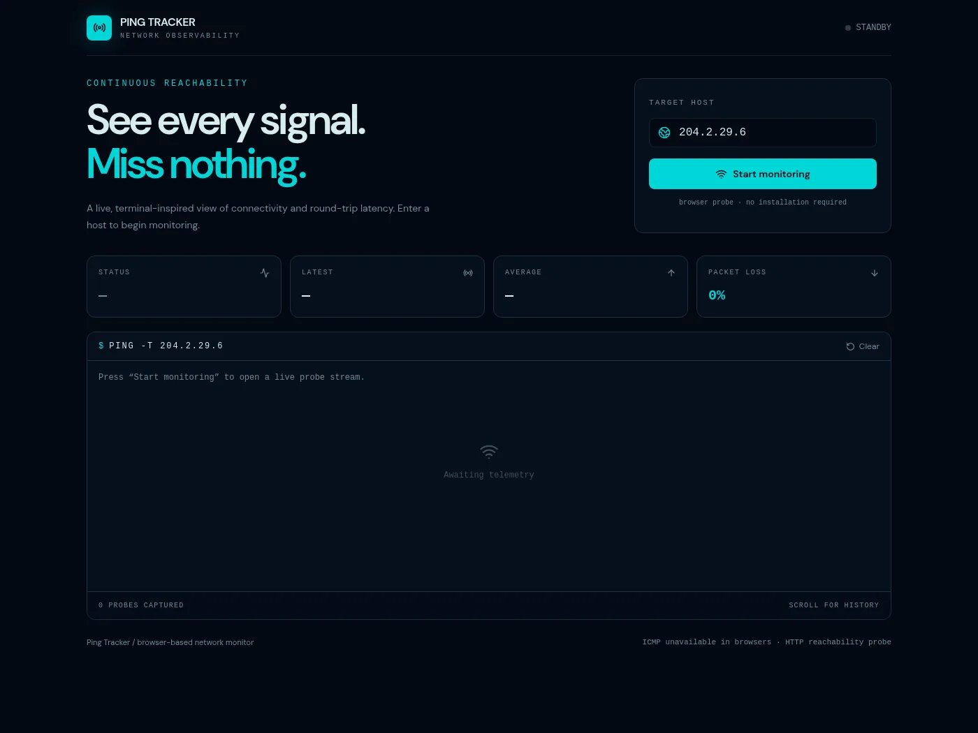 Ping Tracker