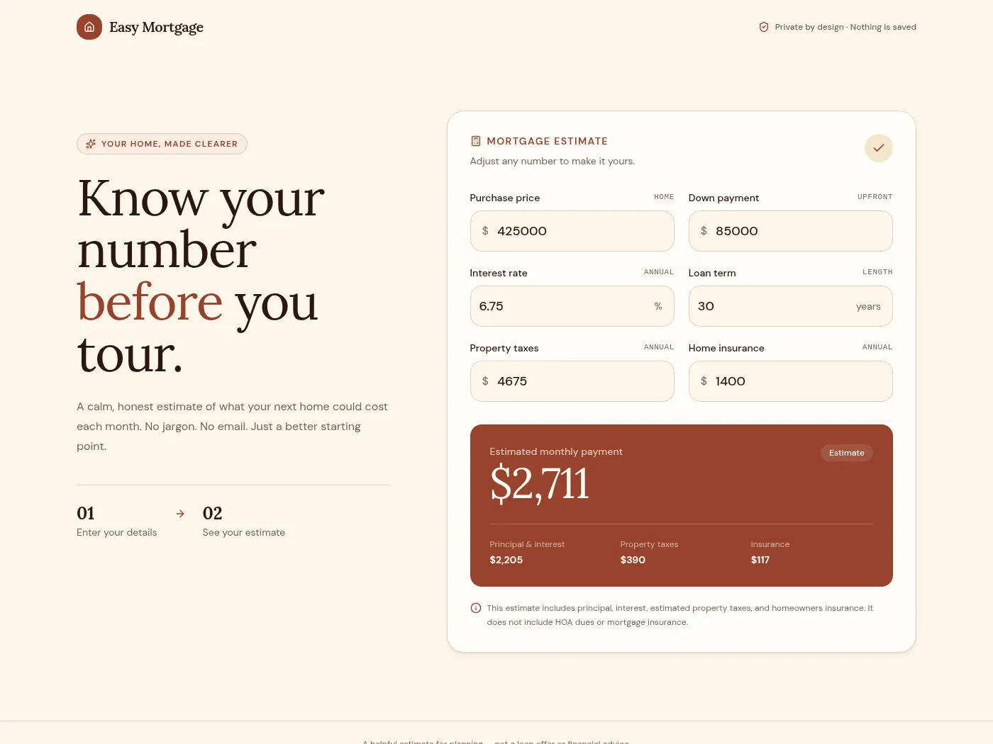 Easy Mortgage Calculator