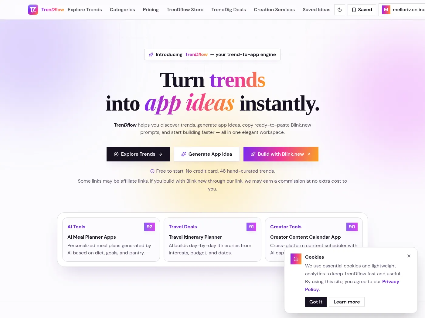 TrenDflow Trend Idea Engine