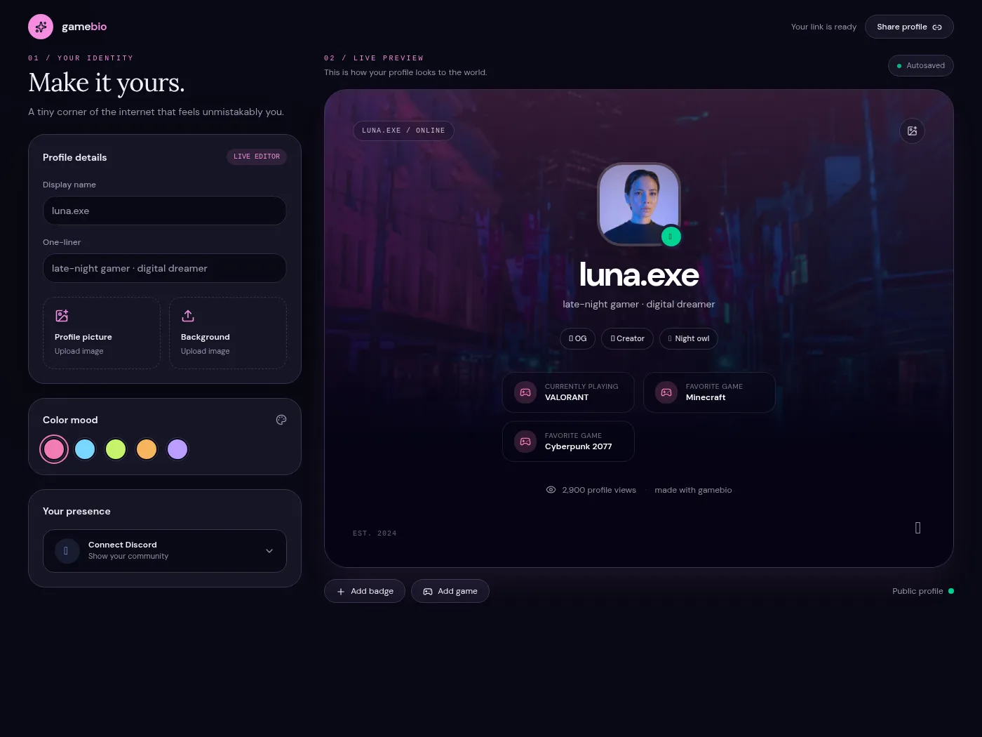 Game Bio Hub