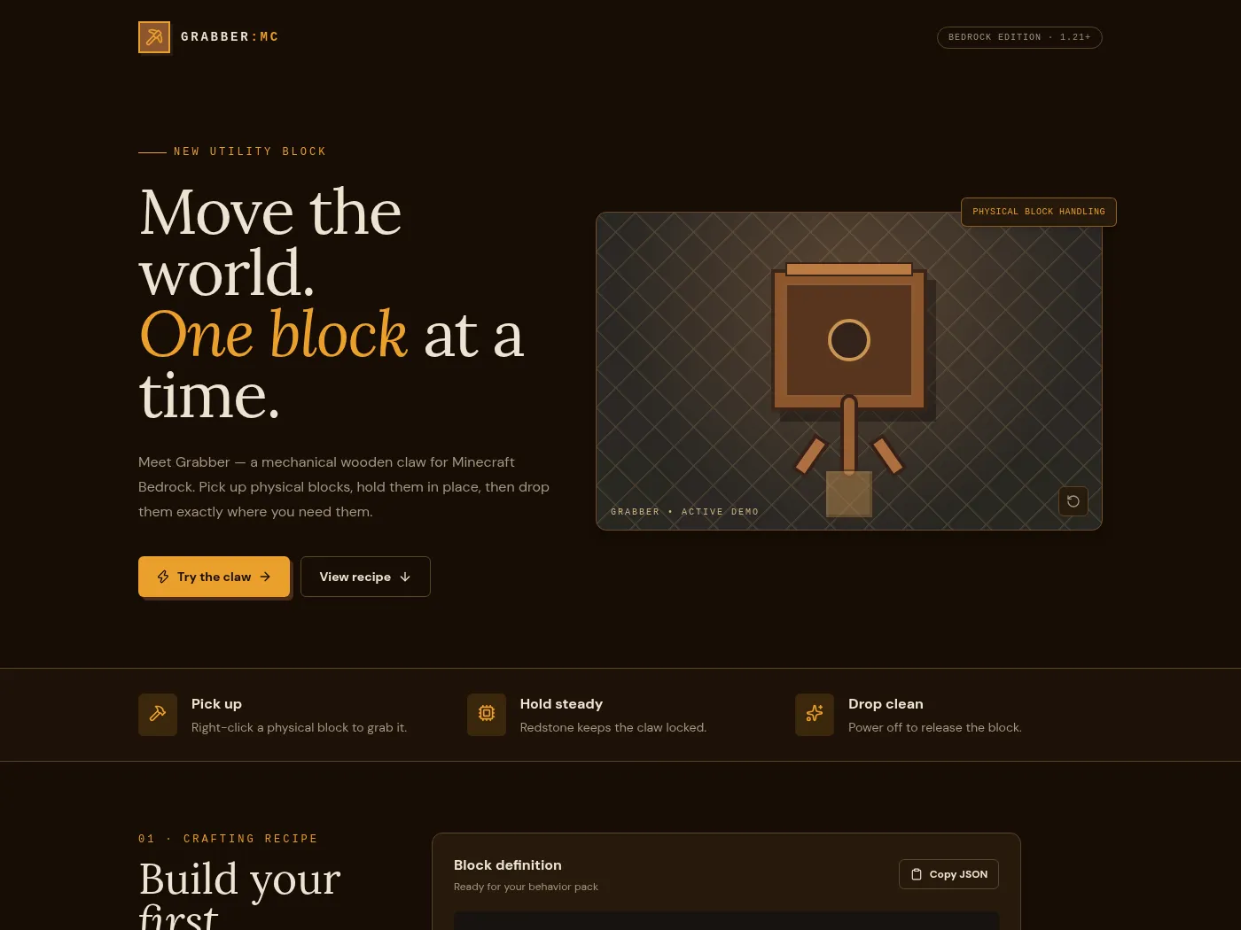 Minecraft Grabber Block