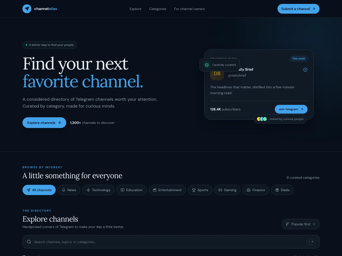 Telegram Channel Finder