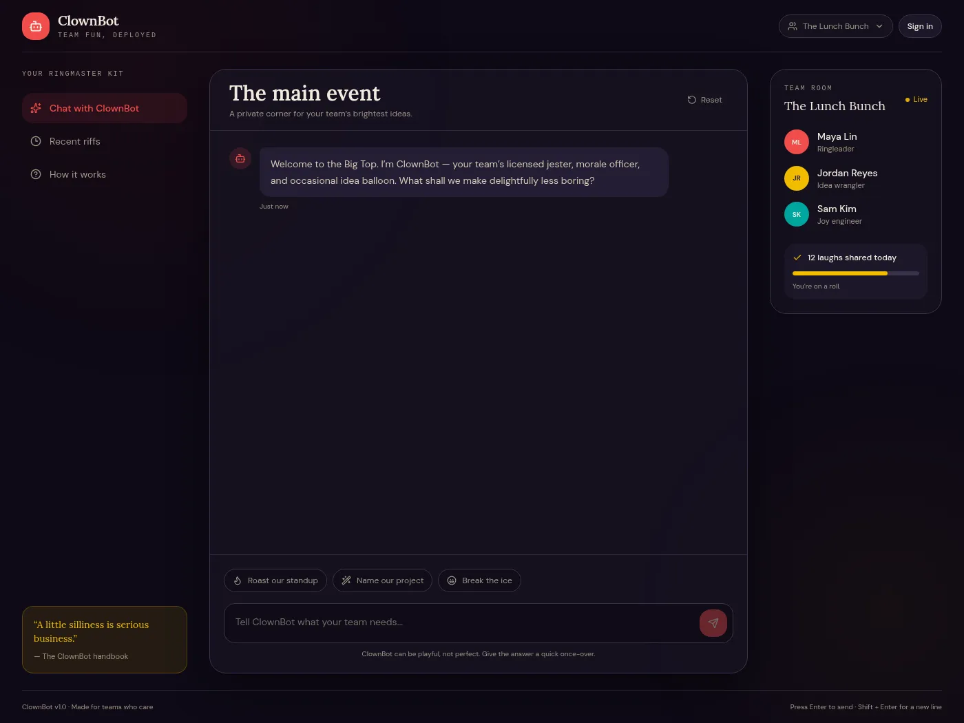 ClownBot Fun Chat