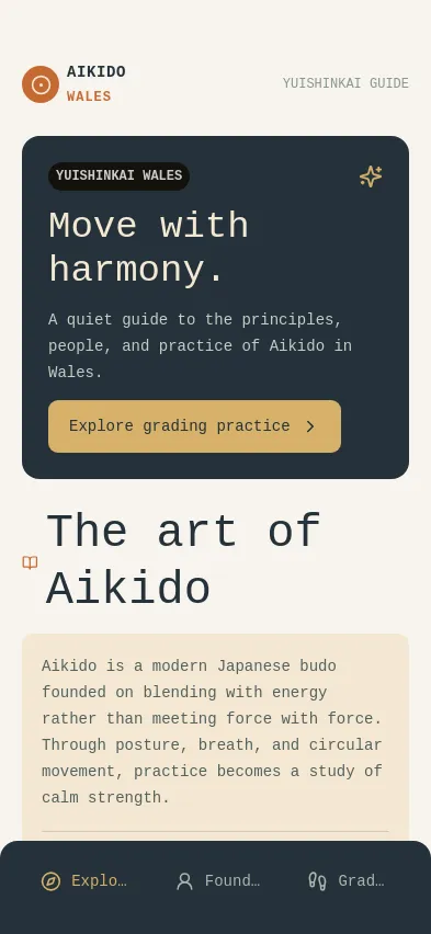 Aikido Wales Mobile Guide
