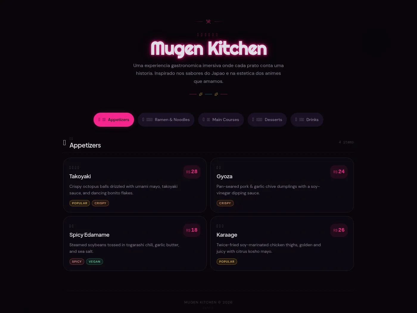 Anime Menu Maker