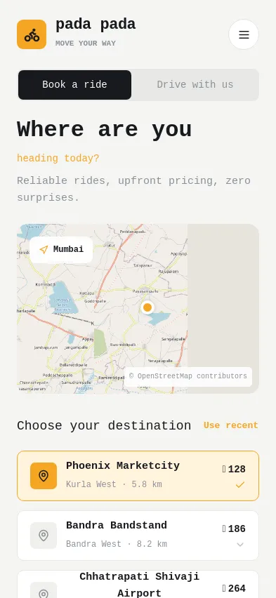 Pada Pada Ride App