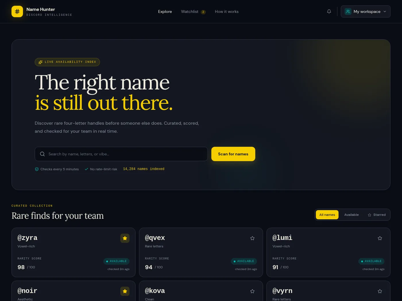 Discord Name Hunter