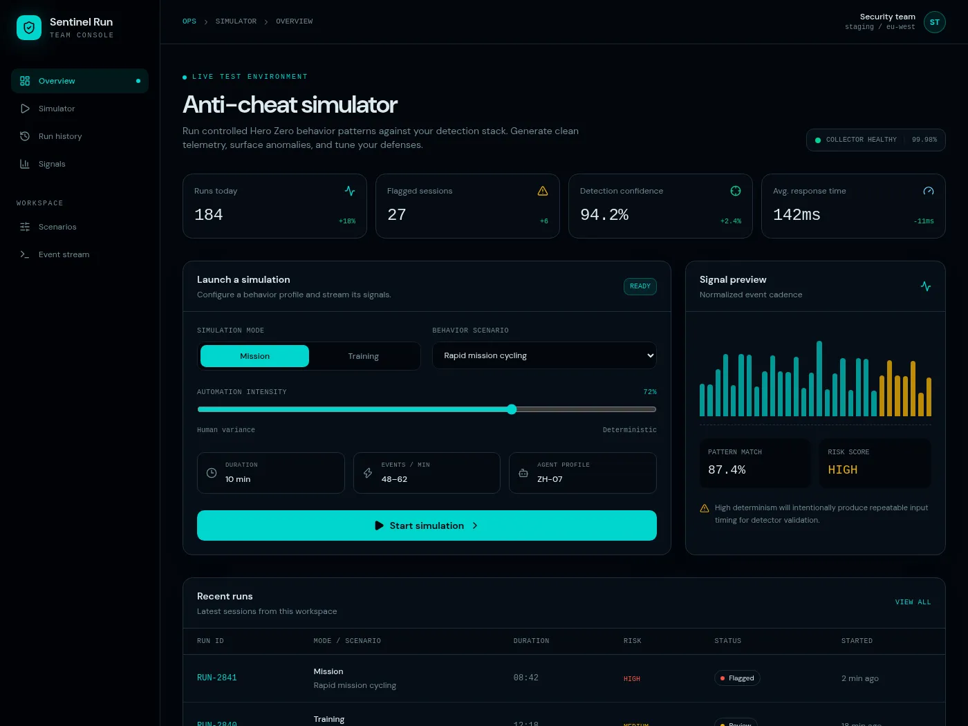 Hero Zero Bot Simulator