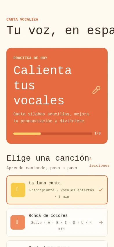 Canta Vocaliza Español
