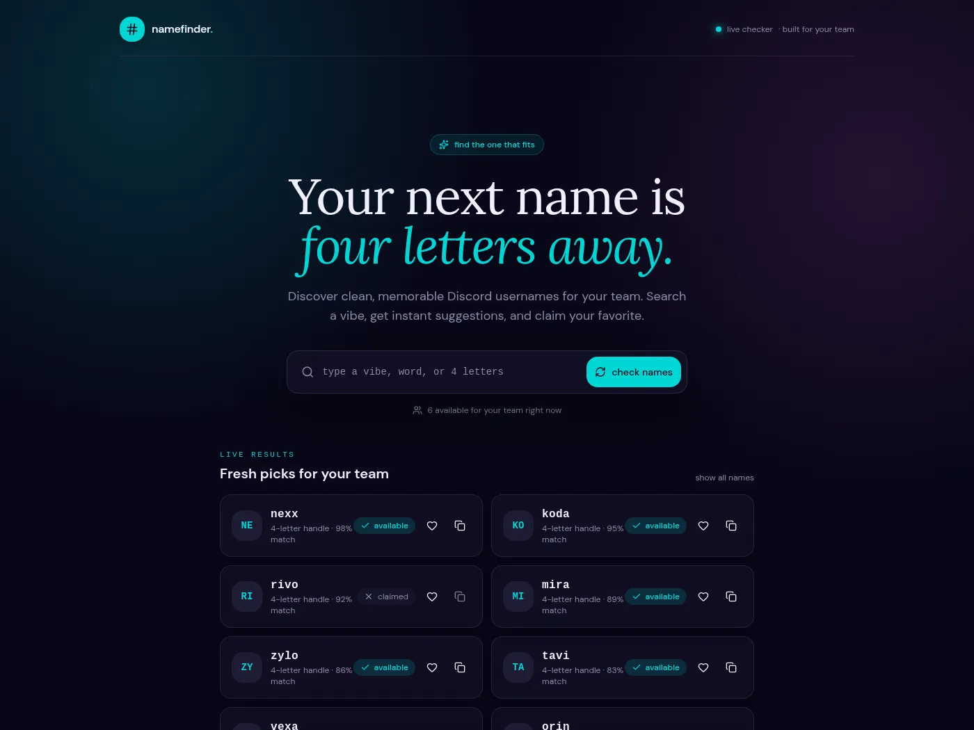 Discord Name Finder