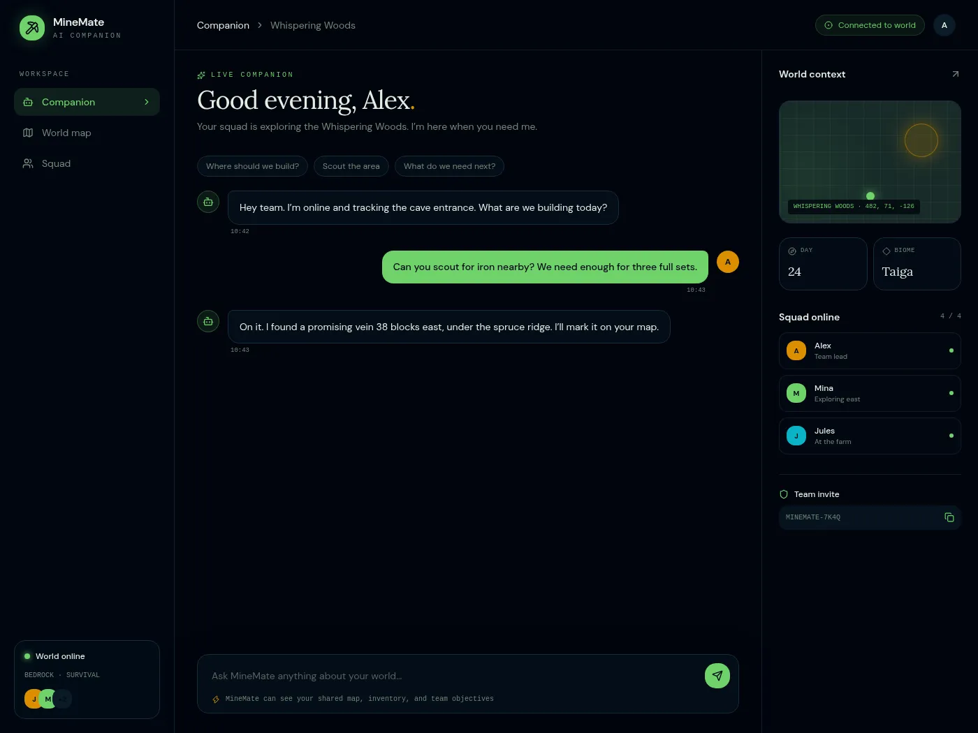 MineMate AI Companion