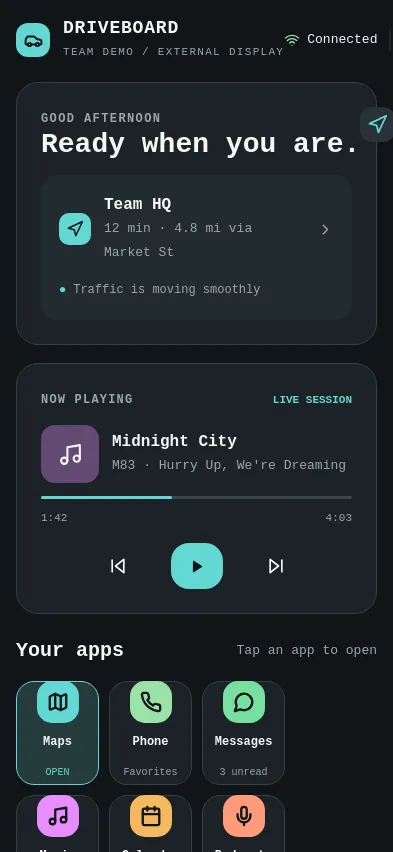 Simulated CarPlay Dashboard