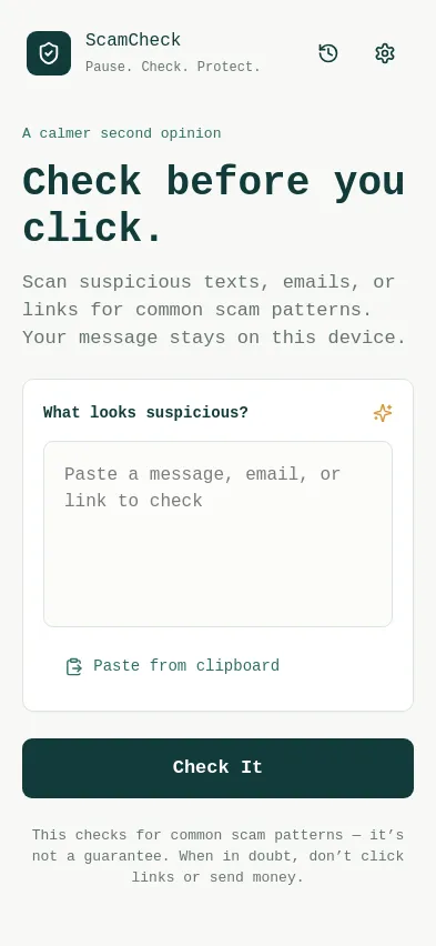 ScamCheck Mobile