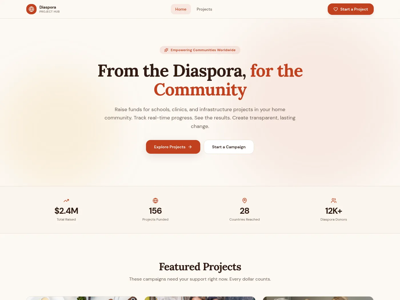 Diaspora Project Hub