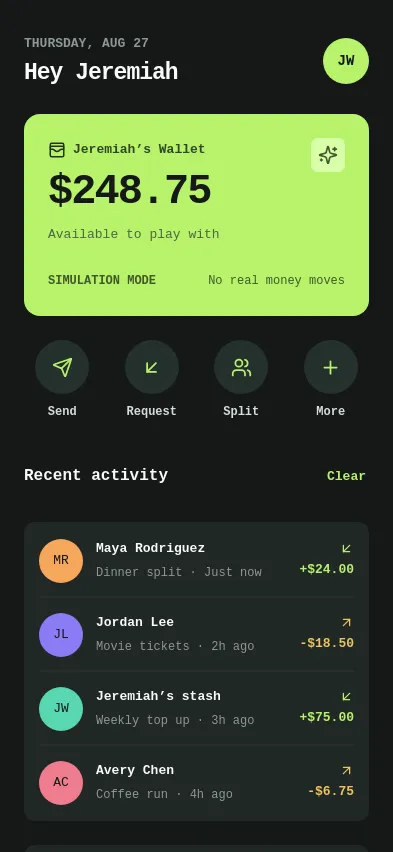 Jeremiah's Wallet Sim