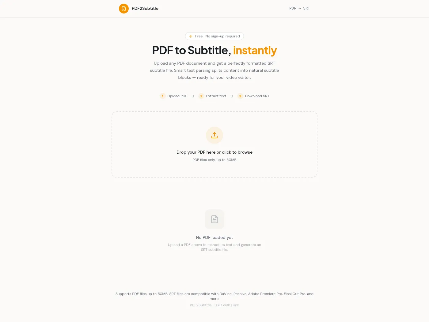 PDF2Subtitle Converter