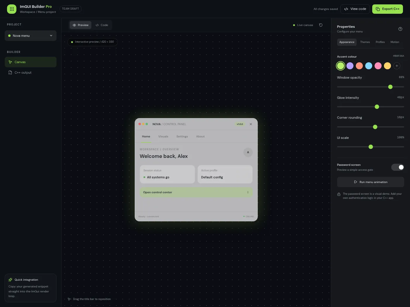 ImGUI Builder Pro