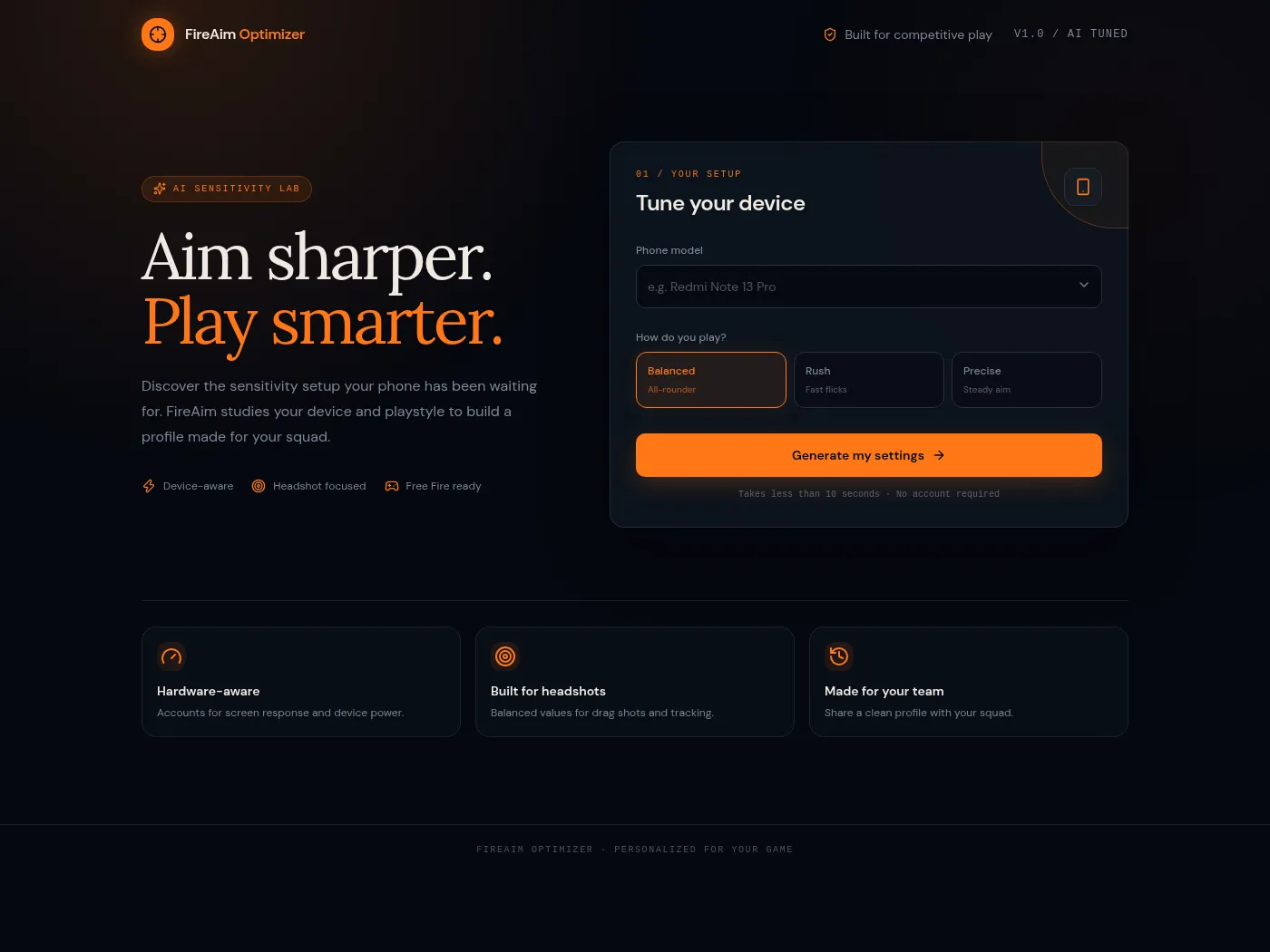 FireAim Optimizer