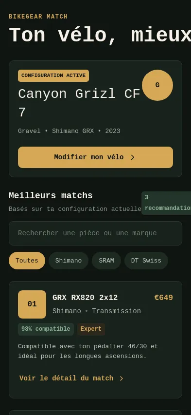 BikeGear Match