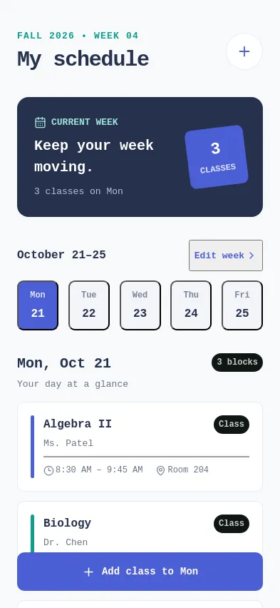 Schedulr School App