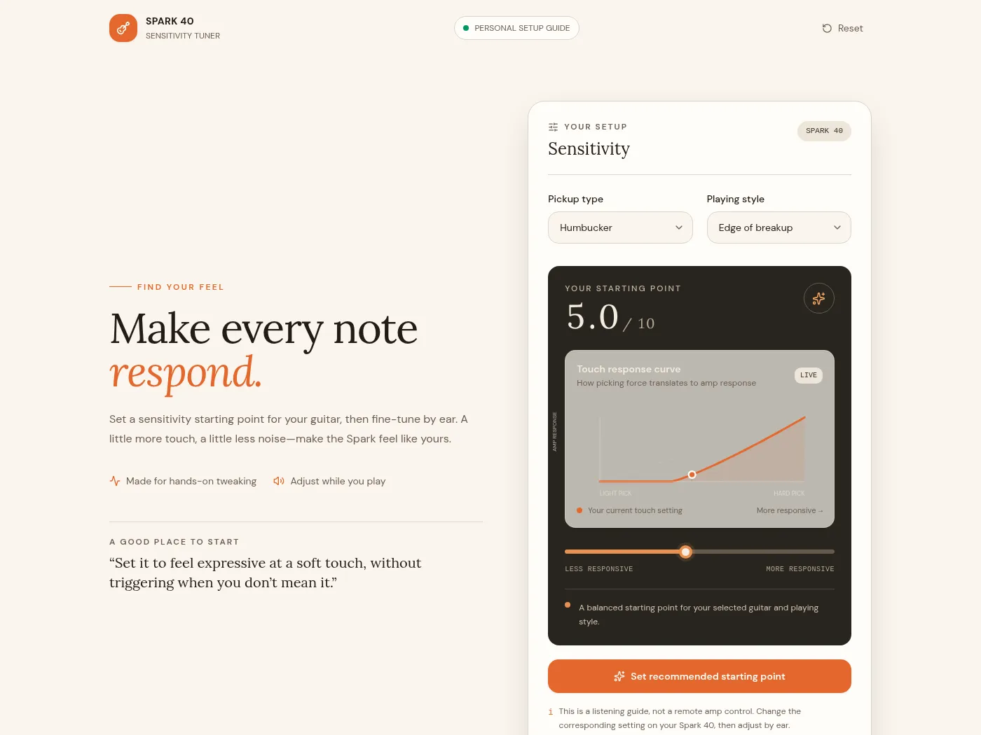 Spark 40 Sensitivity Tuner