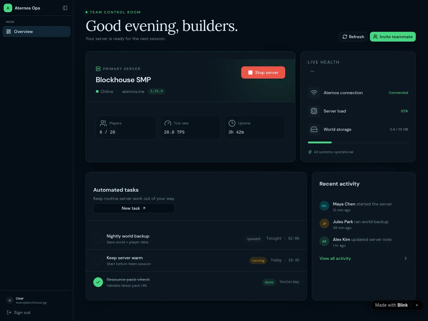 Aternos Server Manager