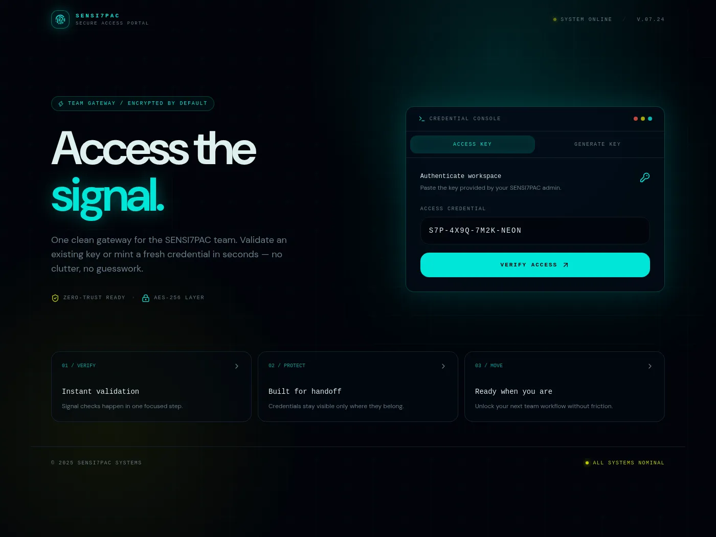 SENSI7PAC Web Portal