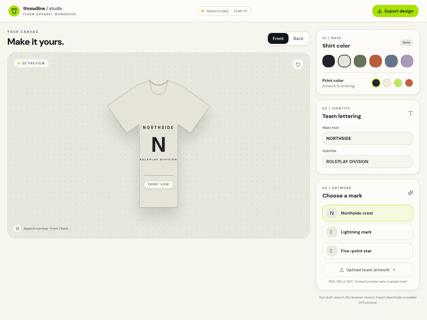 FiveM Shirt Designer