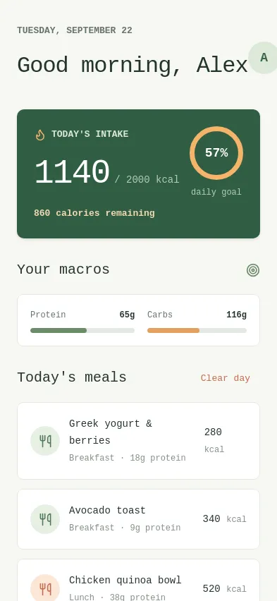 Calorie Tracker iOS