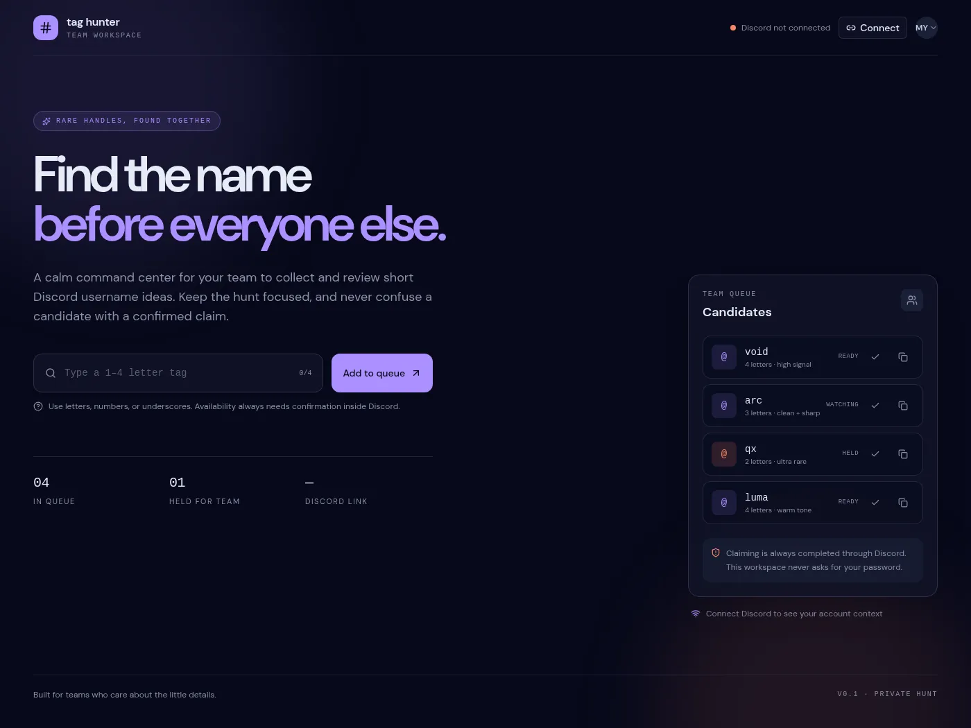 Discord Tag Hunter