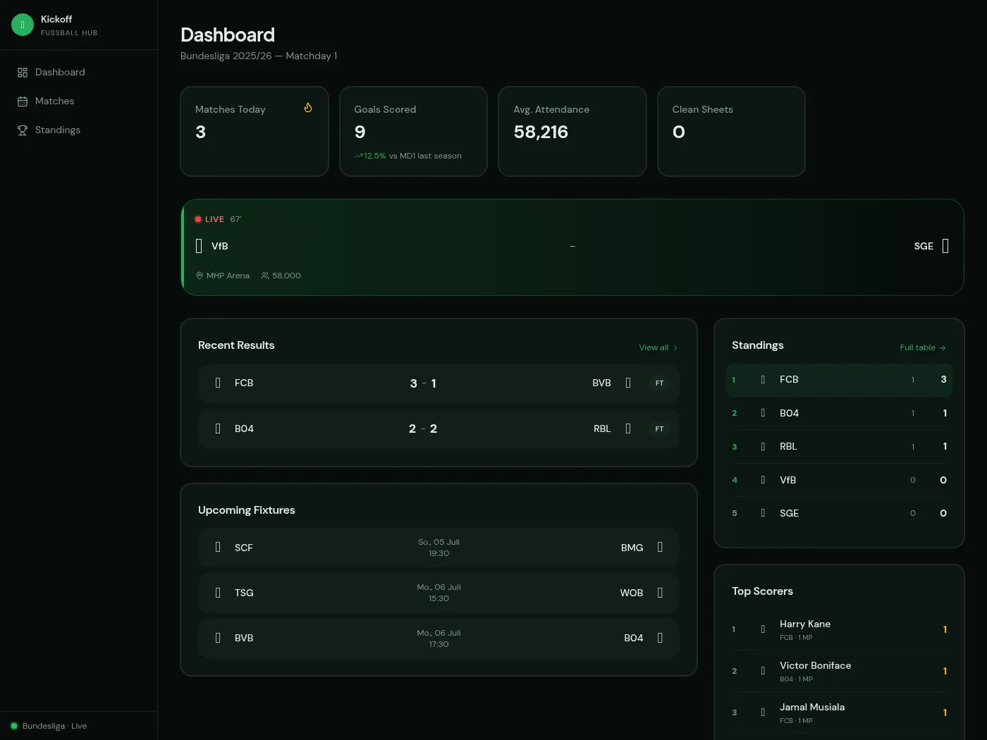 Kickoff Fußball App