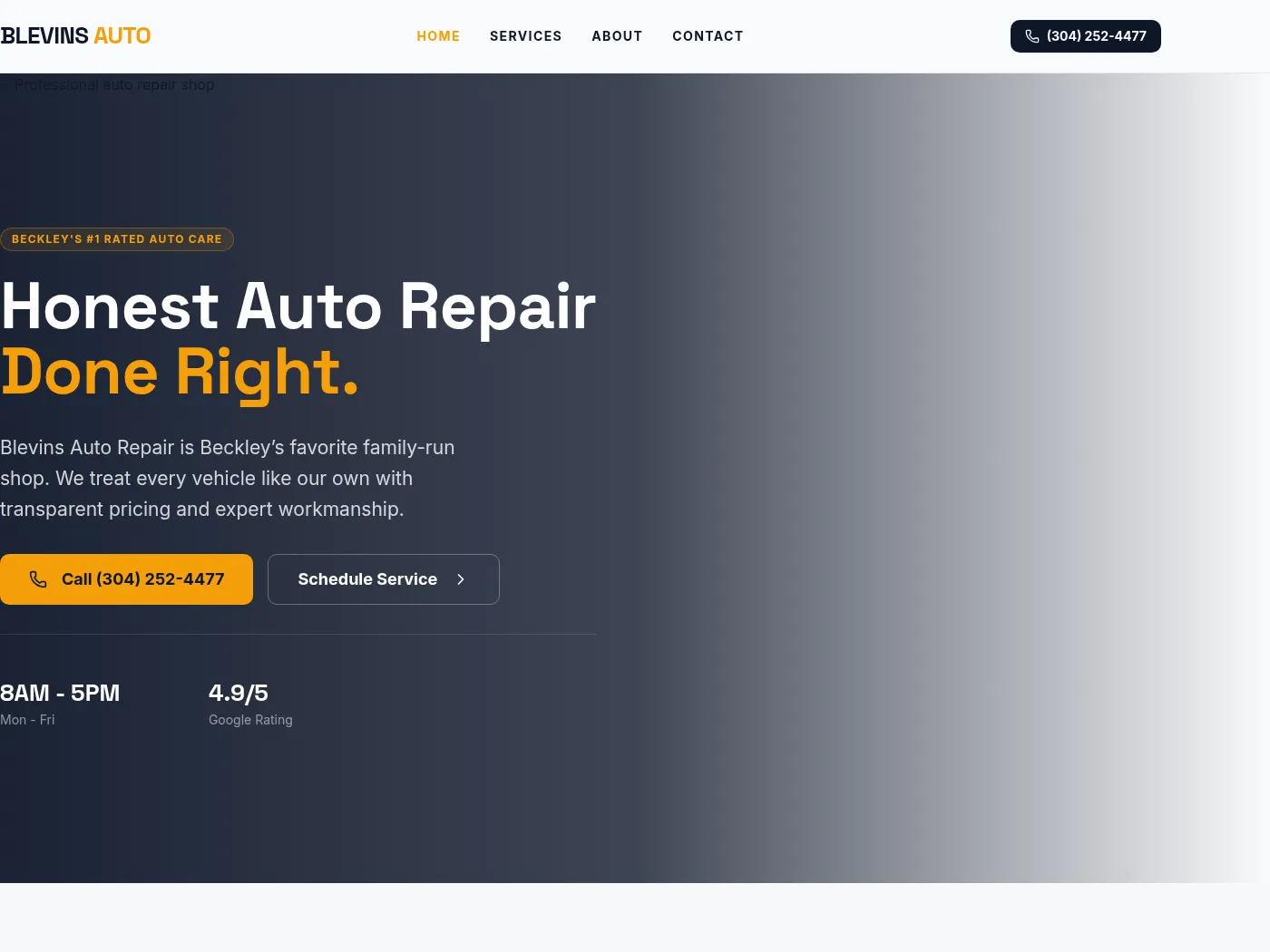 Blevins Auto Repair Website