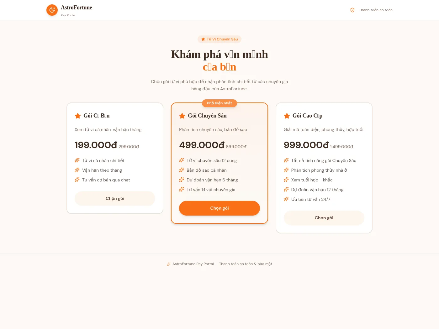 AstroFortune Pay Portal