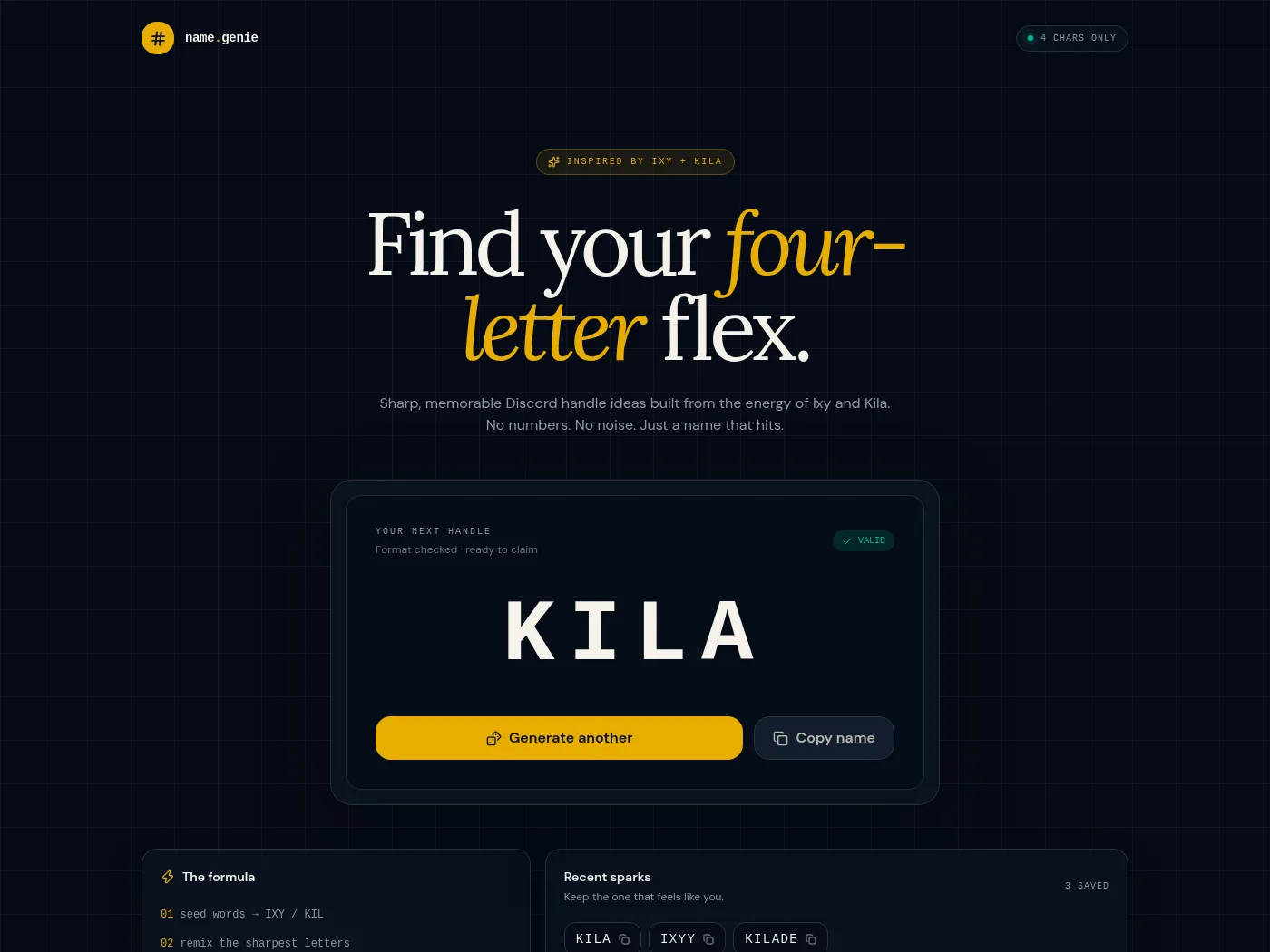 IXY-KILA Name Genie