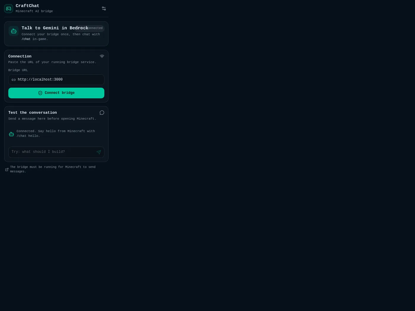 Minecraft Gemini Chat Connect