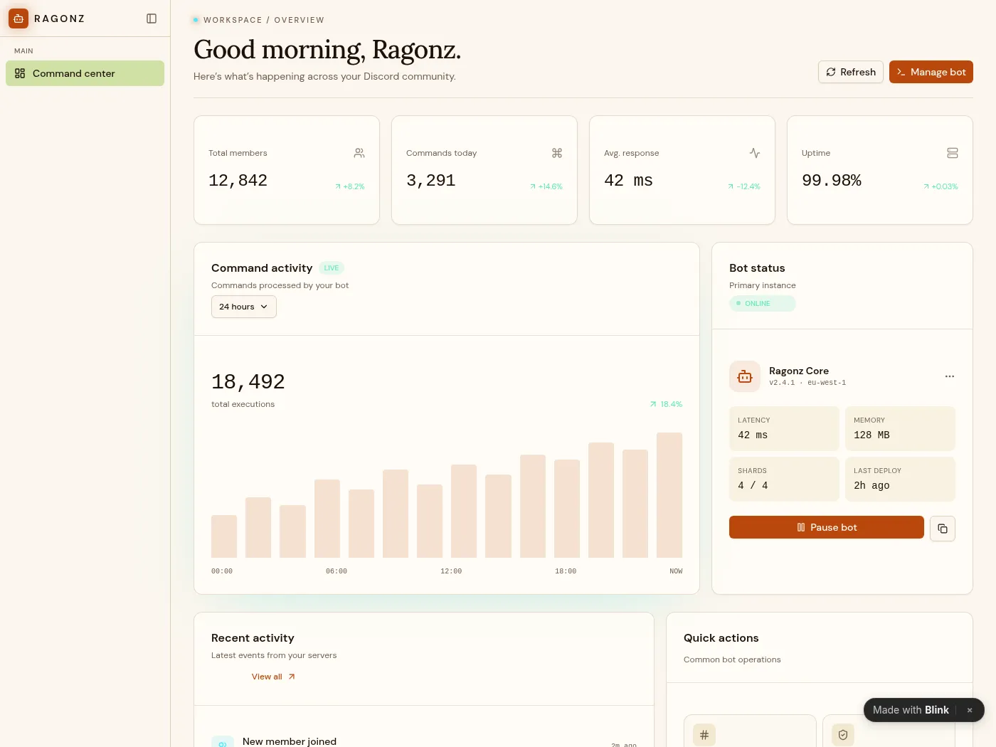 Ragonz Discord Bot Dashboard