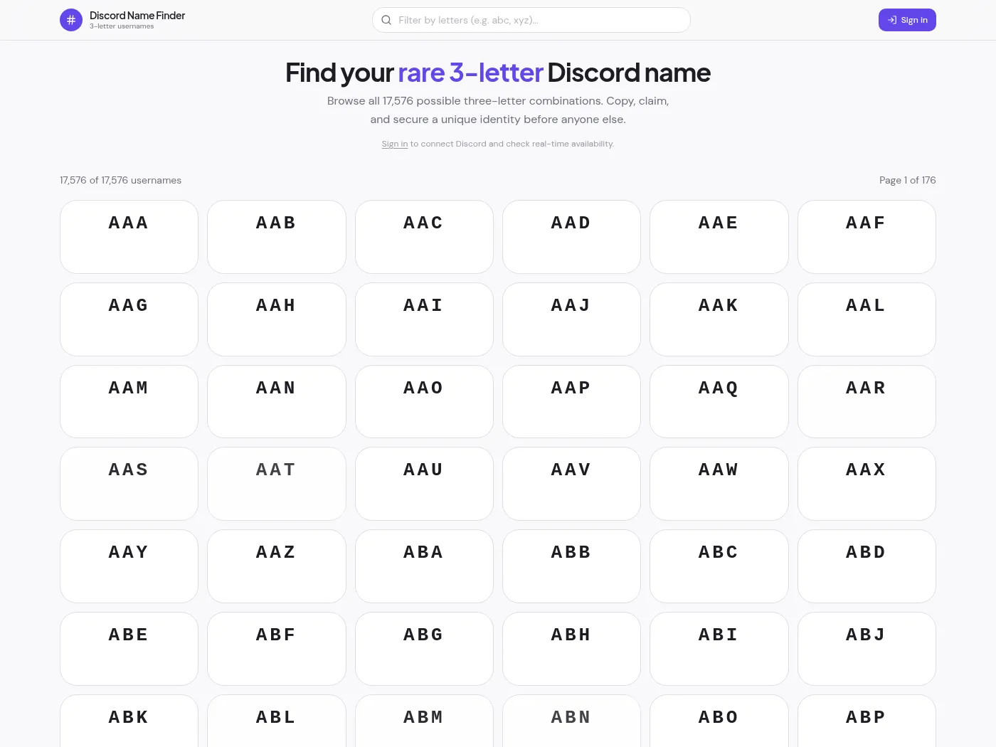 Discord Name Finder