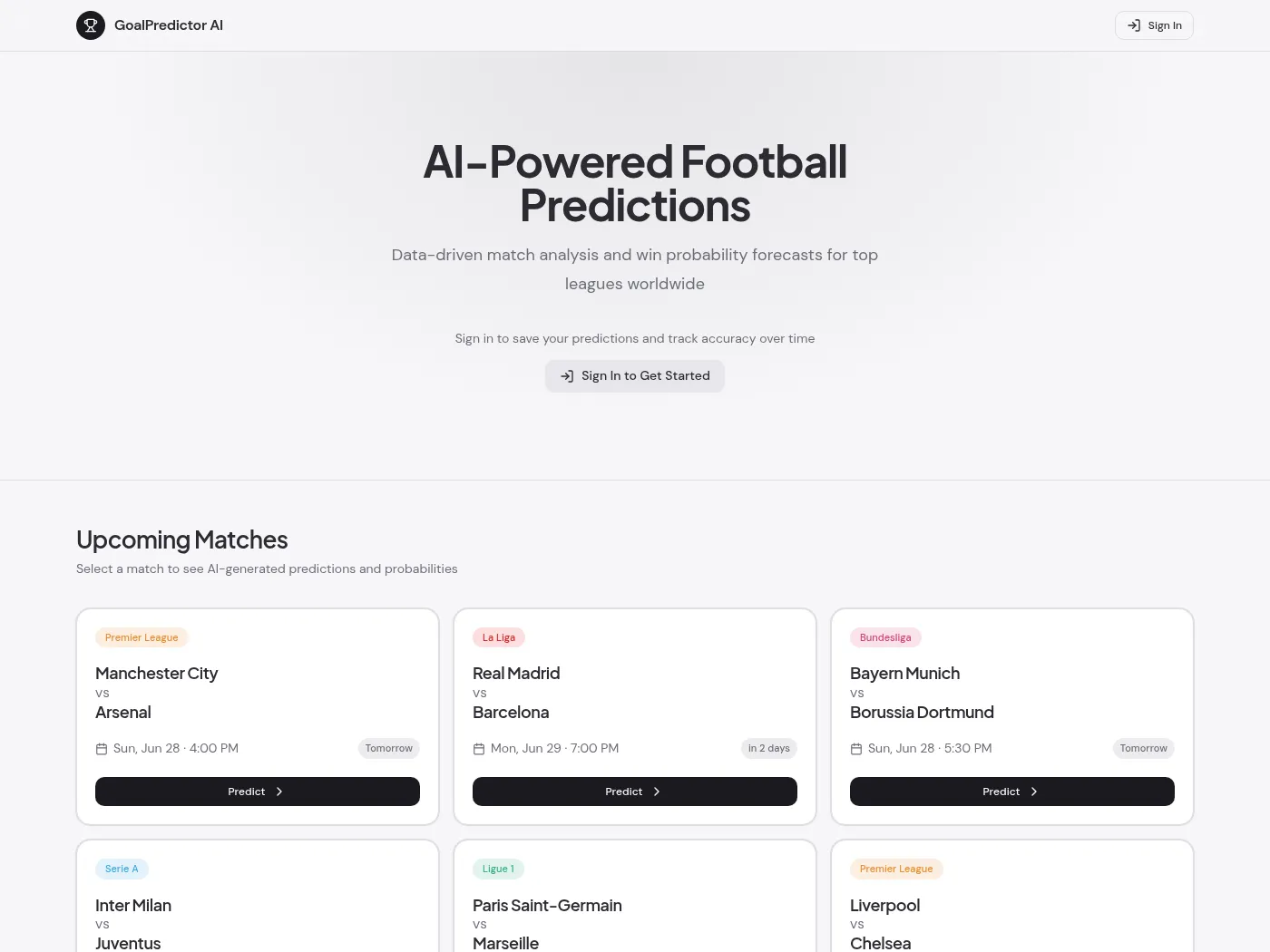 GoalPredictor AI