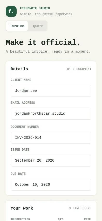 InstaInvoice Mobile