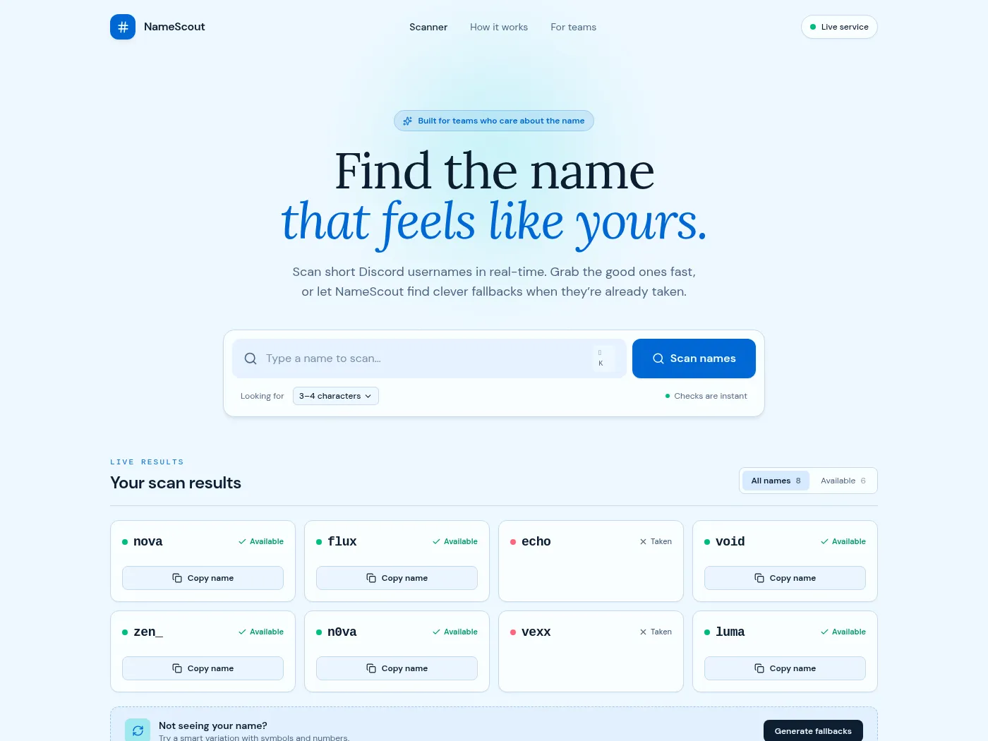 Discord Name Scanner