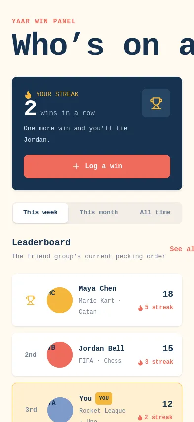 Yaar Win Panel