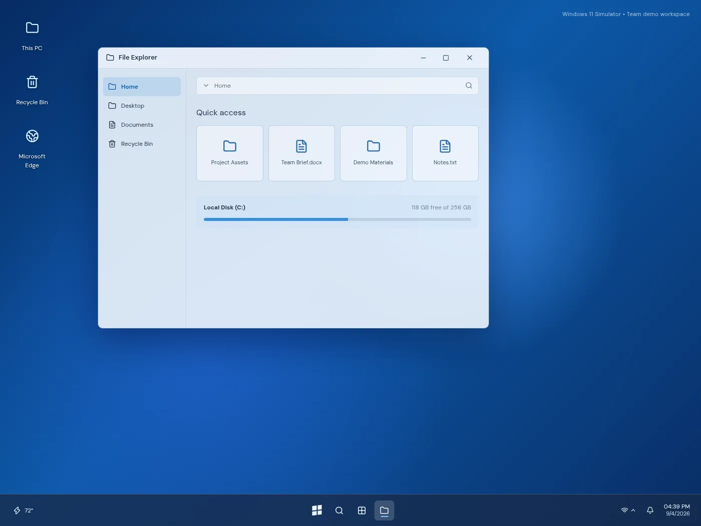 Win11 Interactive Simulator