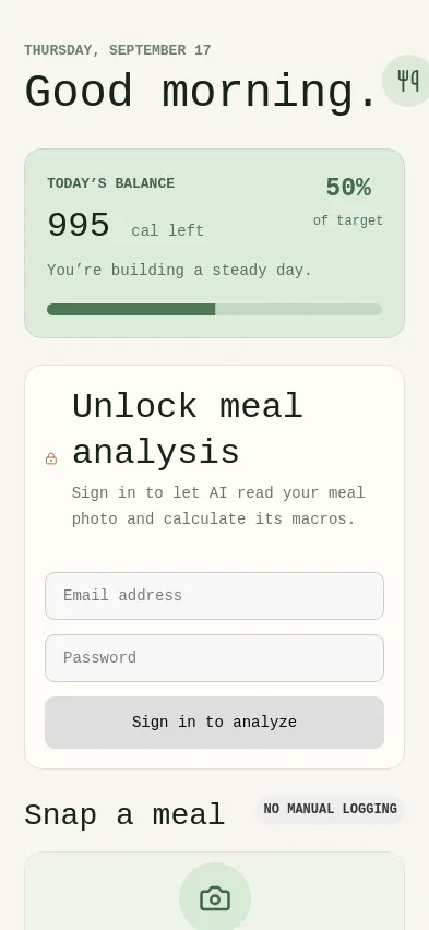 SnapNutrient AI Tracker