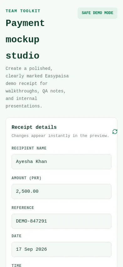 Easypaisa Mockup Generator
