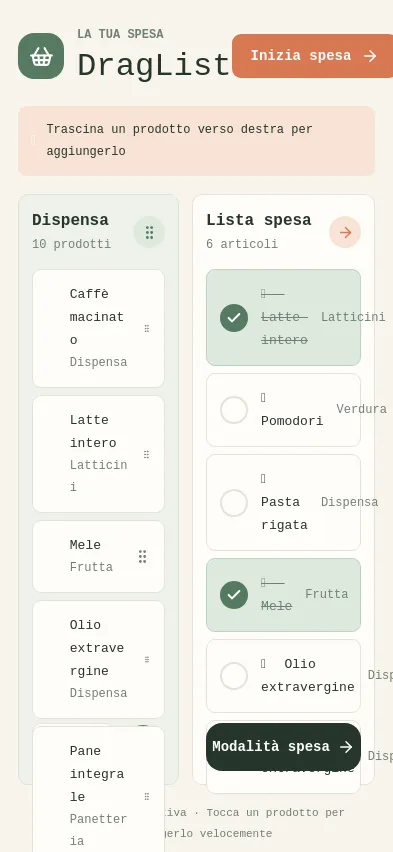 DragList Grocery App