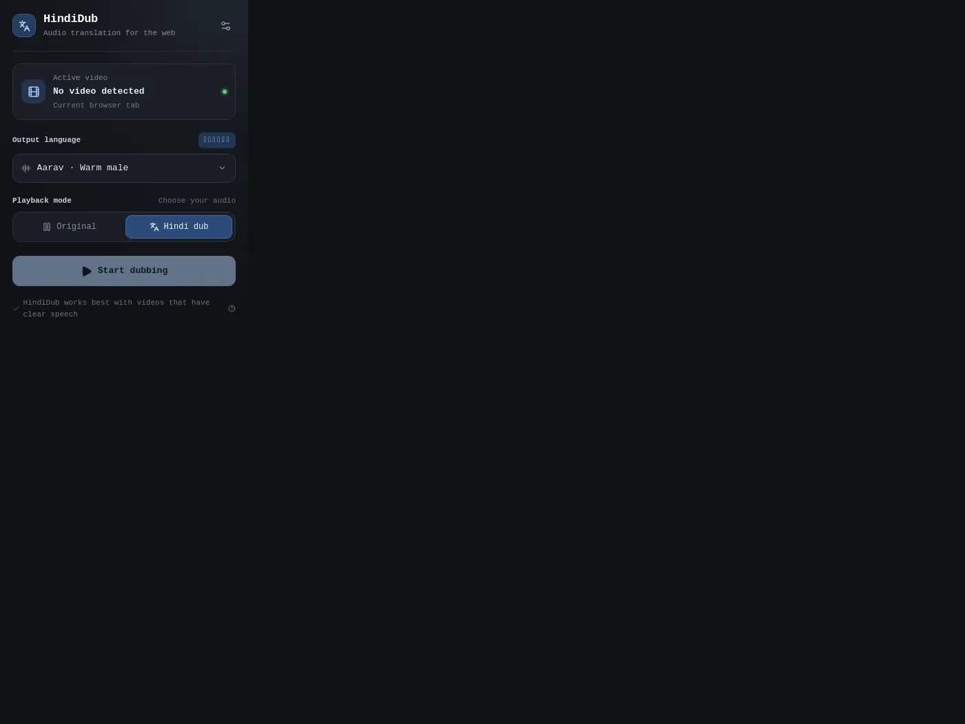 Hindi Video Audio Extension