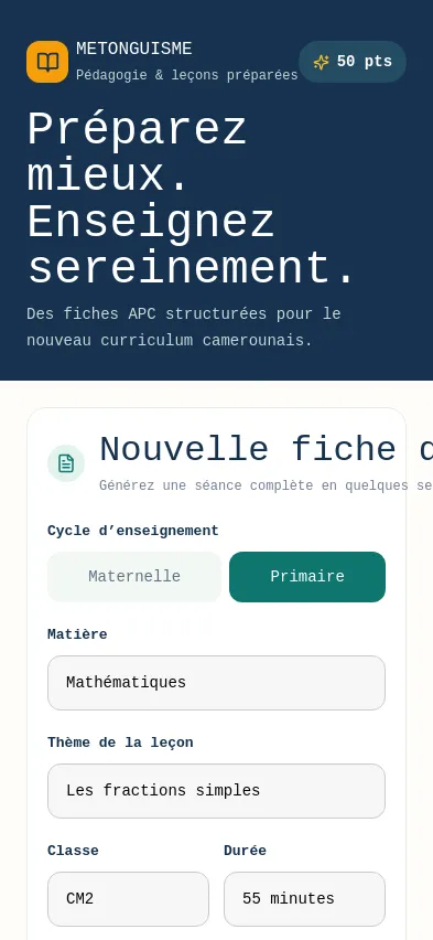 METONGUISME Pédagogie Mobile