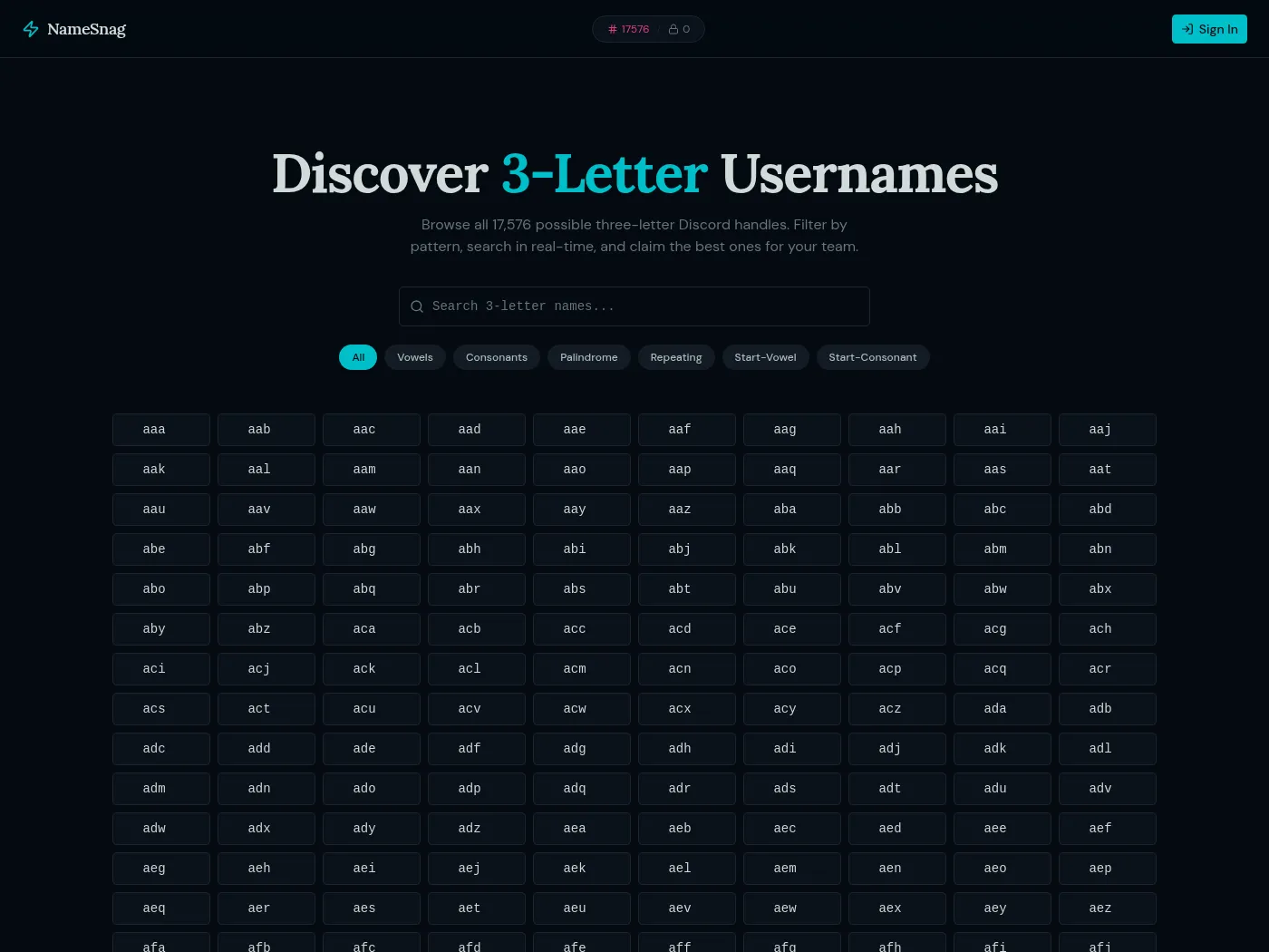 Discord Name Finder