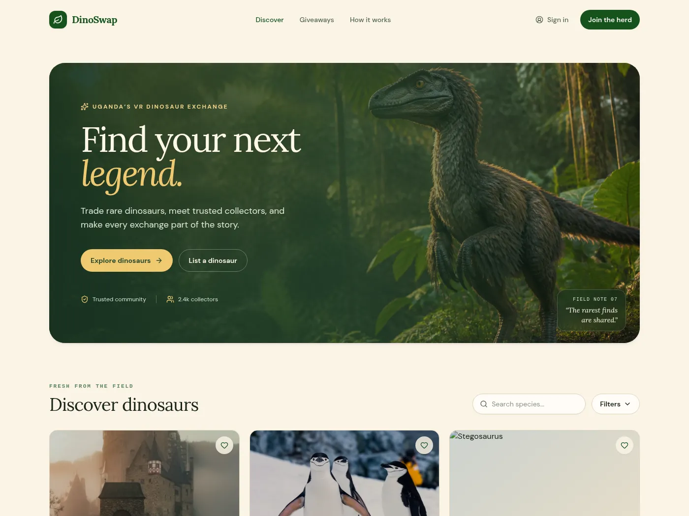 DinoSwap UG VR Platform